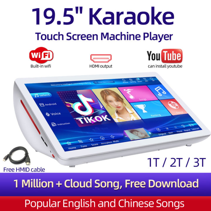 19.5"Karaoke Touch Screen Machine Player WIFI HDMI Cloud Songs Free ...
