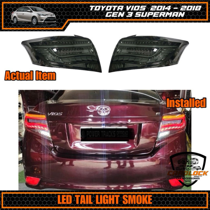 Toyota Vios 2014 - 2018 LED Tail Light Smoke Set | Lazada PH