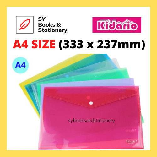 Kidario A4 Button Bag / A4 File Butang / A4 Document Bag with Button ...