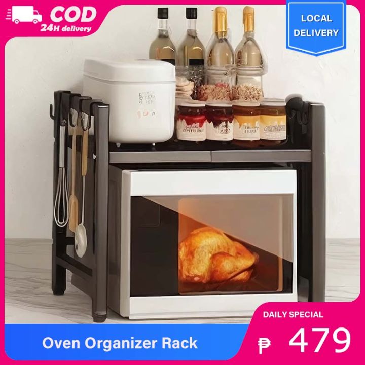 Heavy-Duty Steel Expandable 2-Tier Oven Organizer Rack Kitchen Racks ...