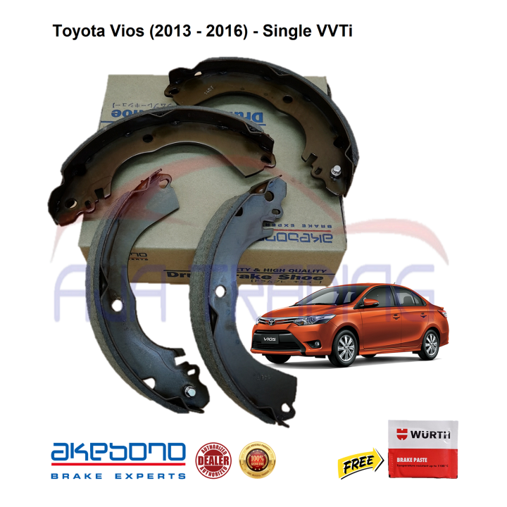Genuine Akebono Rear Brake Shoe for Toyota Vios (2013 - 2016) - Single ...