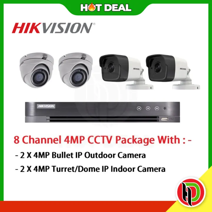 Hotdeal 8 Channel Hikvision 4MP POE Network NVR CCTV System With 4 x ...