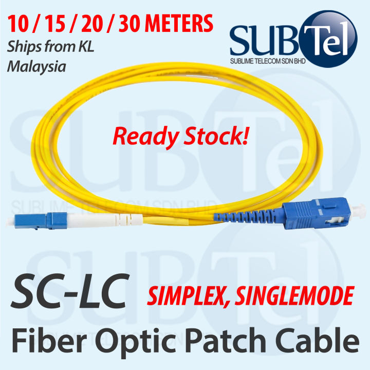 SC-LC Single Mode Fiber Optic Patch Cord Cable For LAN SFP - 10M 20M ...