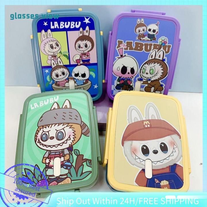 GLASSES VIEW Leakproof Labubu Lunch Box Microwavable Labubu Food ...