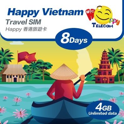 Happy - Vietnam 8 Days 4GB Unlimited Data Travel Sim | Lazada PH