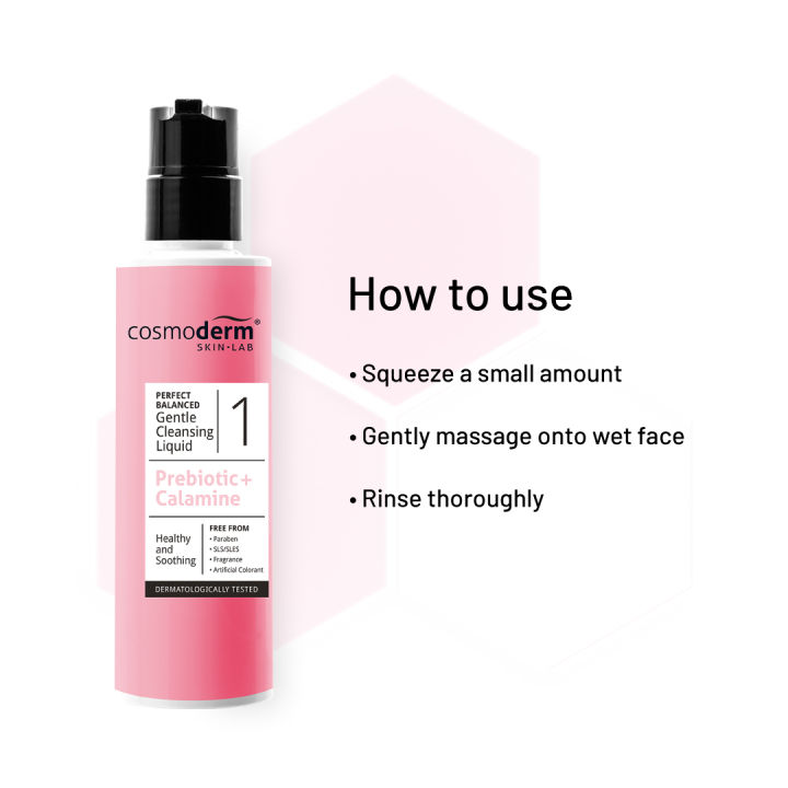 COSMODERM PERFECT BALANCED GENTLE CLEANSING LIQUID PREBIOTIC+CALAMINE ...