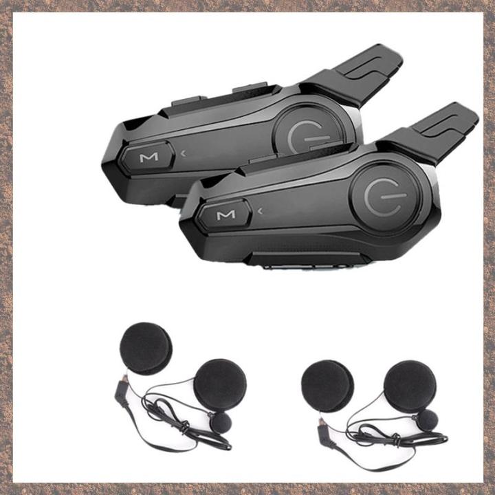 4Pcs Bluetooth Intercom Motorcycle Full Helmet Bluetooth Headset for 2 ...
