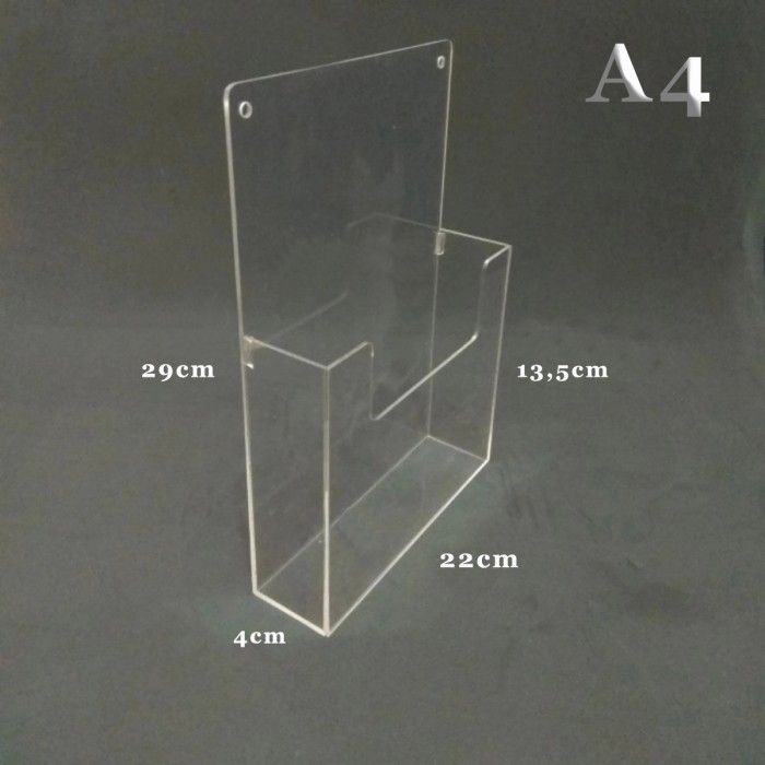 Tempat Brosur Acrylic A4 - Display Bruchure Gantung Akrilik Dinding ...