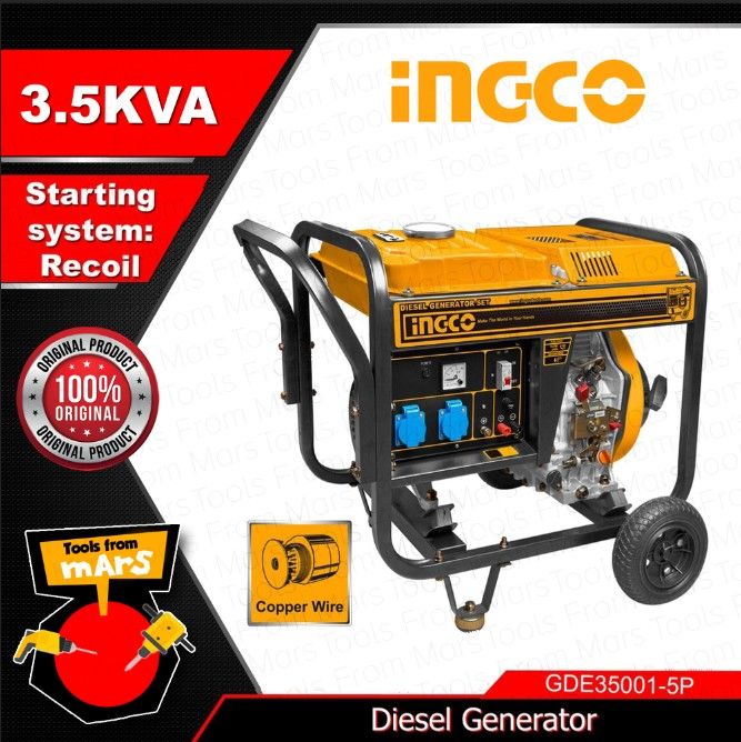 INGCO 3.5KVA Diesel Generator GDE35001-5P -TFM- IPT | Lazada PH