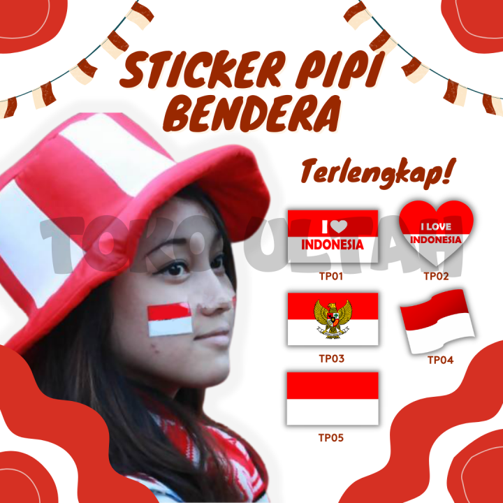 Sticker Pipi Bendera Merah Putih Beragam Jenis [Isi 10] 17 Agustus ...