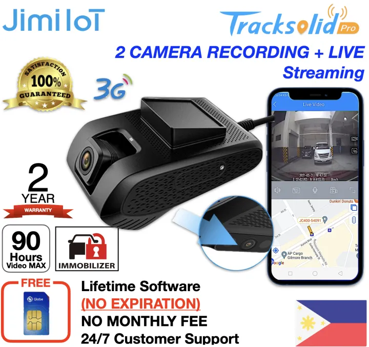 JimiIoT JC200 Car CCTV 2 Channel 3G Dashcam Dash Dual Camera Front ...