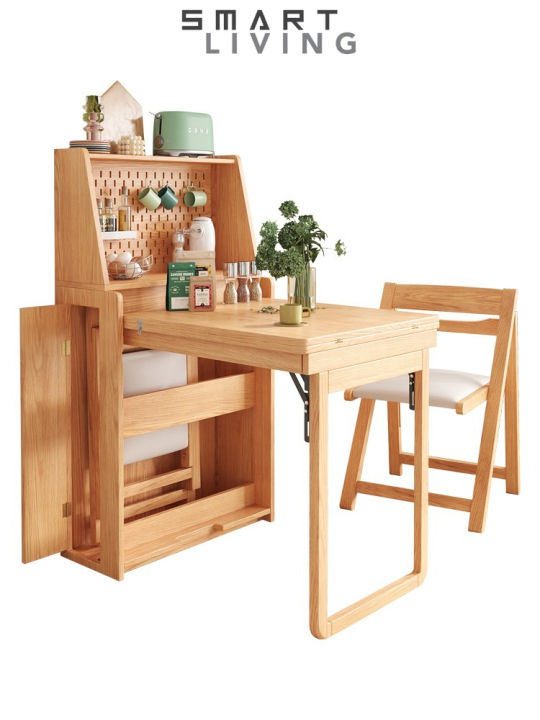 【Pre-order】Japanese Solid Wood Dining Table - Foldable Household Small ...