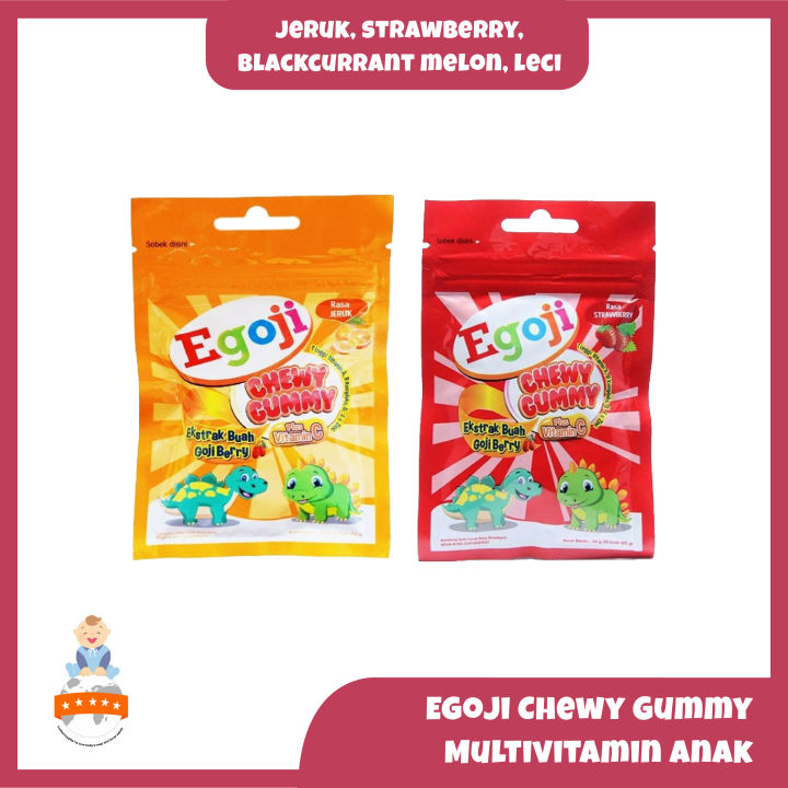 Egoji Chewy Gummy Permen Vitamin Anak Ekstrak Buah Goji Berry - Rasa ...
