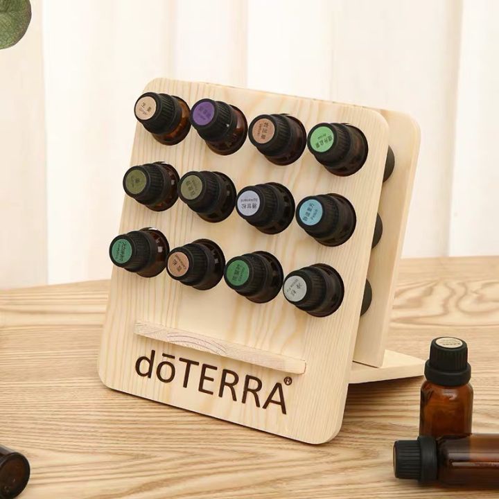 ESSENTIAL RACK OIL 15ml Storage Rack Display Rack 12 Hole Wooden ...
