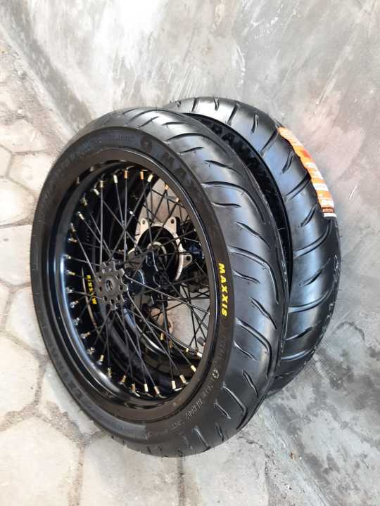 Roda Supermoto CRF Ring 17 Wheelset Sumo CRF150L Ring 17 Ban Maxxis ...