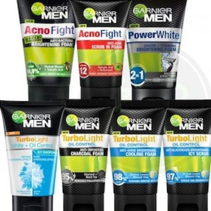 Garnier men facial foam 100ml turbo light /acno foam / sabun cuci muka Garnier men | Lazada ...