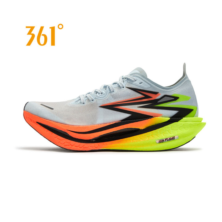 361 Degrees Flame 4 Professional Marathon Running Shoes Carbon Plate Racing PB Shock Absorbing ...