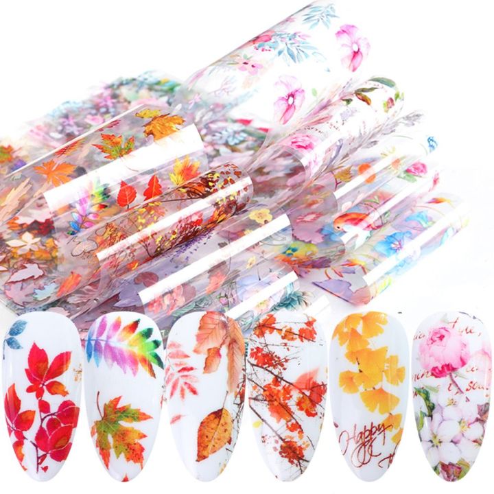 Y2K2 DIY Nghệ thuật làm móng Dính Lá móng tay Mẹo làm móng Lá rụng Bản vá móng Hoa Ảnh ba chiều ...
