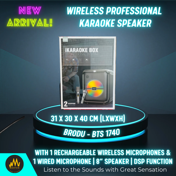 DYNAMIC BRODU 1740 | PORTABLE WIRELESS SPEAKER WITH WIRELESS MICROPHINE ...