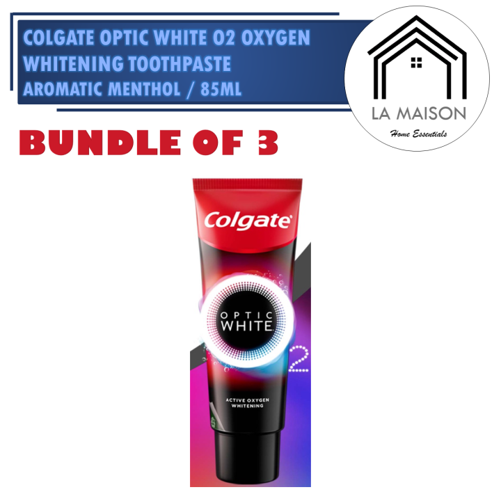 [Bundle of 3] Colgate Optic White O2 Oxygen Whitening 85g Aromatic ...