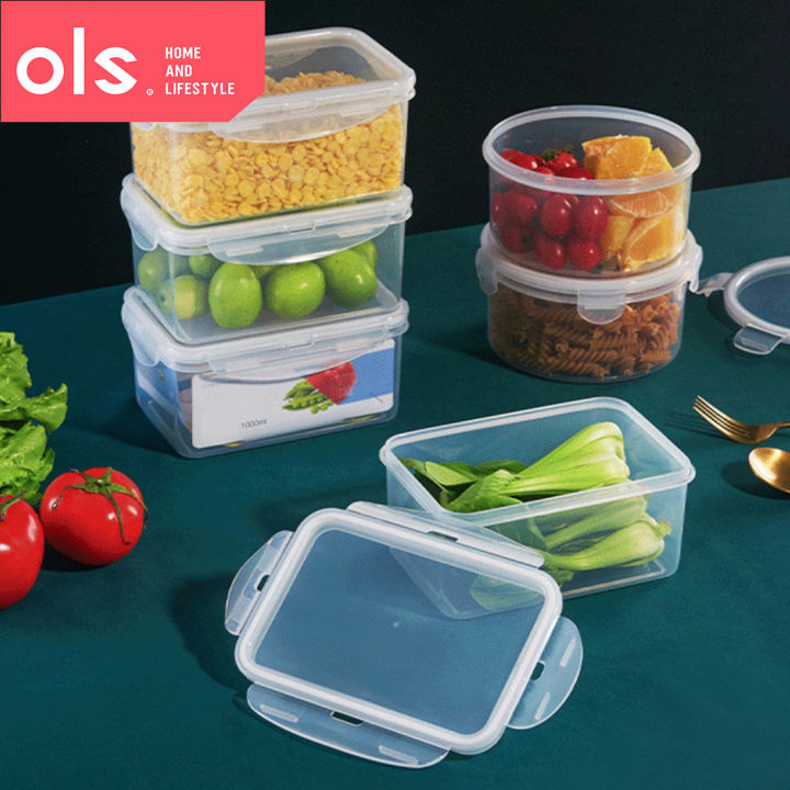 OLS Transparent Food Keeper Airtight Leakproof Microwaveable Lunch Box ...
