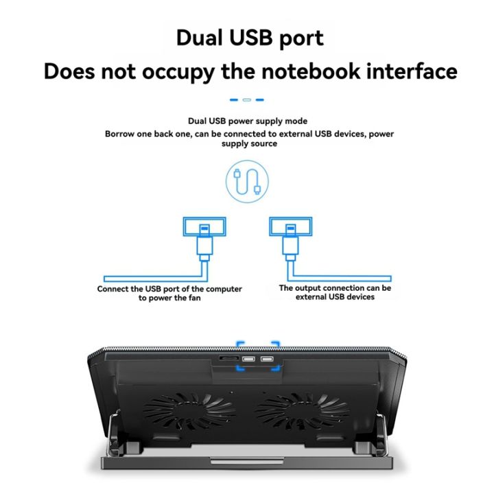 Laptop Cooler Fan Gaming Laptop Cooling Pad with USB Laptop Stand Base ...