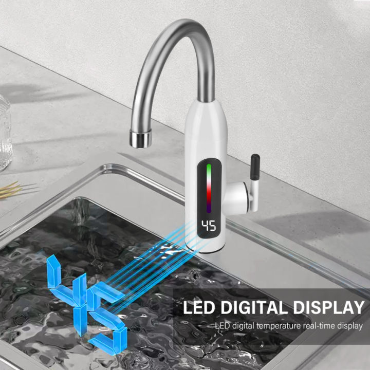 Instant Heater Faucet 220V 3000W Electric Water Heater Tap With Digital Display 360° Rotatable ...