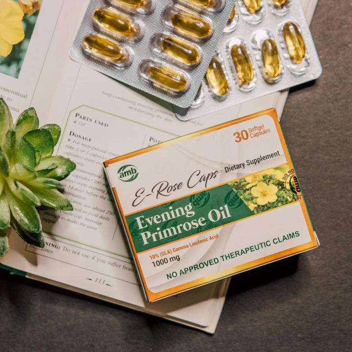 E-Rose Caps Evening Primrose Oil 1000mg Dietary Supplement 30 Softgel ...