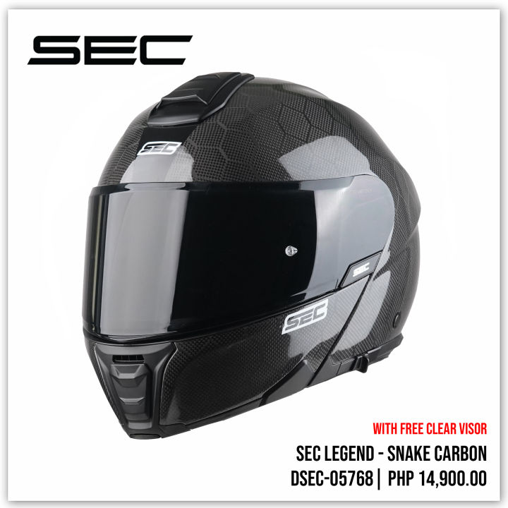 DSEC-05768 | Sec Legend Snake Carbon Modular Helmet Gloss (S-XXL ...