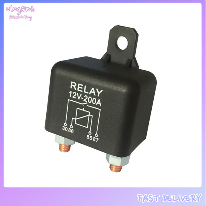 elegantstunning Car Starter Relay 200a 12v 2.4w 4 Pin Power Switch Relay Auto Replacement Parts ...