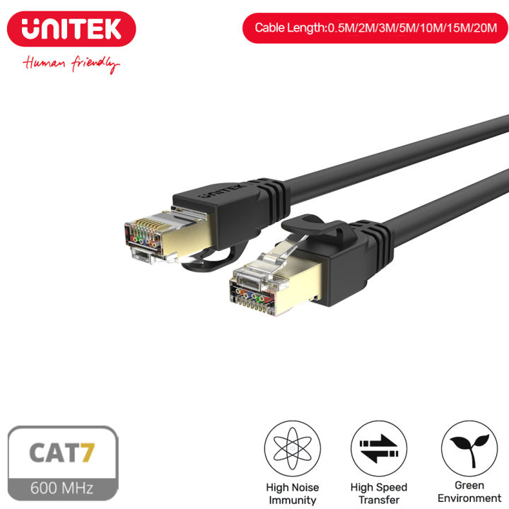 Unitek Cat.7 SSTP RJ45 Gigabit Ethernet LAN Cable 8P8C Connector 10Gbps Transmission Rate 600MHz ...