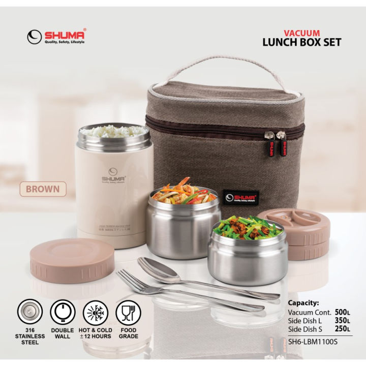 Vacuum Insulated Lunch Box Set 1100S New Produk shuma BISA COD | Lazada ...