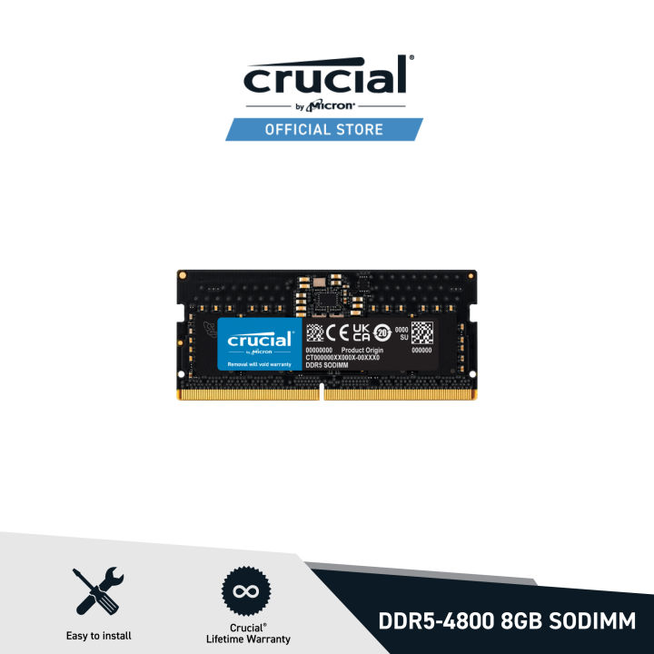 Crucial 8GB DDR5 - 4800 SODIMM Memory for Laptop (CT8G48C40S5) | Lazada