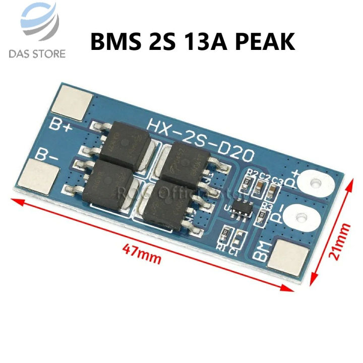 BMS 2S 20A Peak 13A Balanced Continuous 18650 Lithium Li-Ion Battery ...