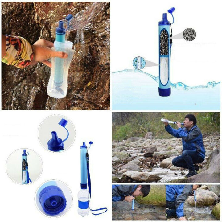 Portable Water Filter Personal Water Purifier 1500L Emergency Camping ...