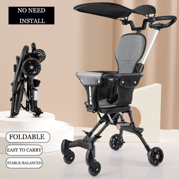 Baby Stroller Toddler Foldable Lightweight Stable Soft Seat Prams Hand ...