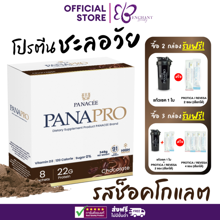 PANAPRO รสช็อคโกแลต พานาโปร พานาซี PANACEE [ส่งฟรี] โปรตีนชะลอวัย แพลนท์โปรตีน ช่วยในการควบคุม ...