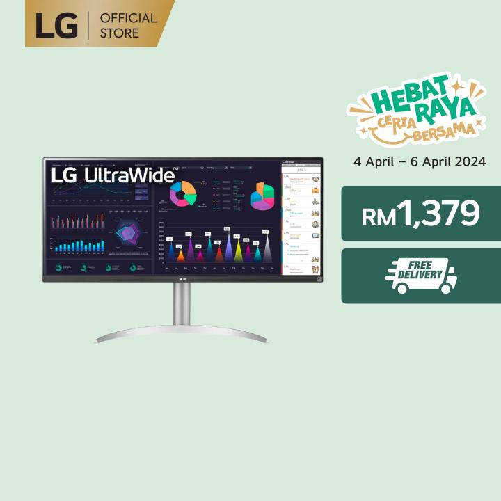LG 34” 34WQ650 IPS FHD DisplayHDR 400 FreeSync Build In Speaker Type-C ...