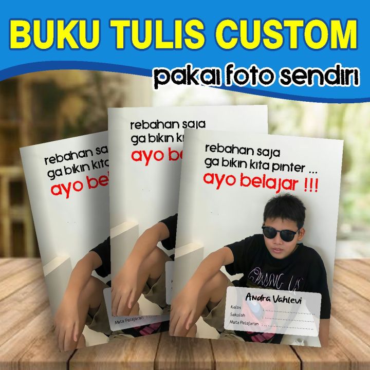 PAKET 5 BUKU - BUKU TULIS CUSTOM FOTO - BISA REQUEST FOTO DAN NAMA ...