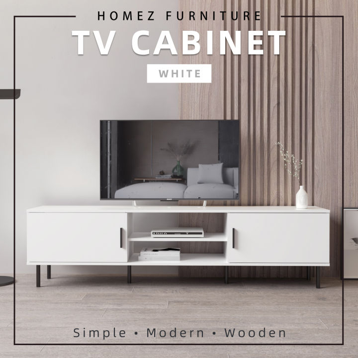 6FT LEGEND TV Cabinet with PVC Leg/ with no leg White Colour Modernist ...