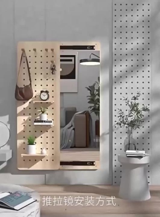 Sliding mirror invisible sliding mirror folding wall full body dressing ...