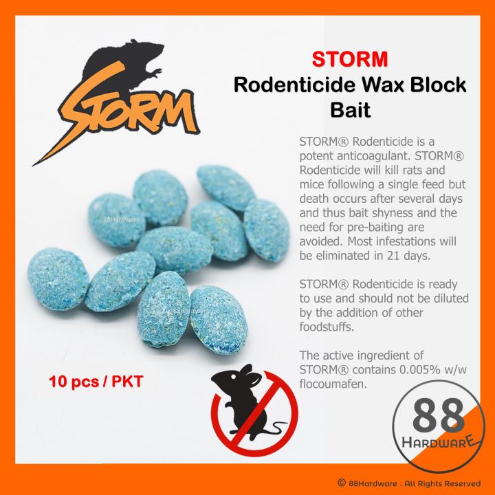 BASF STORM Rodenticide Wax Block Bait / Racun Tikus / Ubat Tikus / rat ...