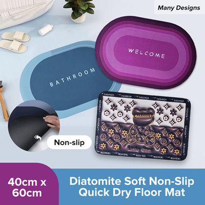 [Floor Mat ] Diatomite Soft Non-Slip Quick Dry Floor Mat Bathroom ...