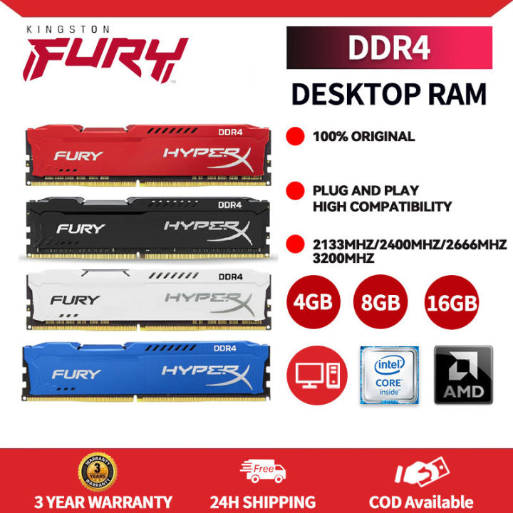 Kingston HyperX Fury RAM DDR4 8GB 16GB 4GB 3200MHz 2666MHz 2400MHz 2133MHz Bộ nhớ máy tính để ...