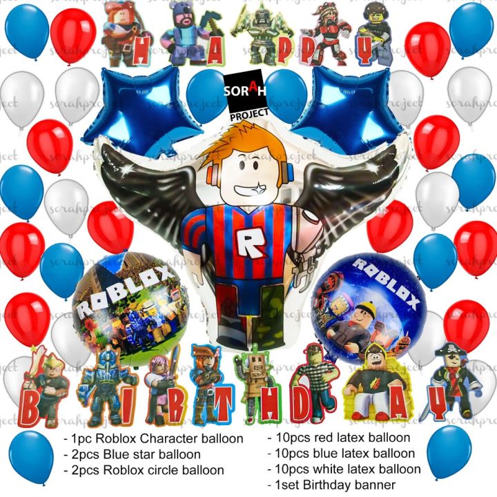 36 Pieces Roblox Birthday Party Balloon Decoration Theme Set Package ...