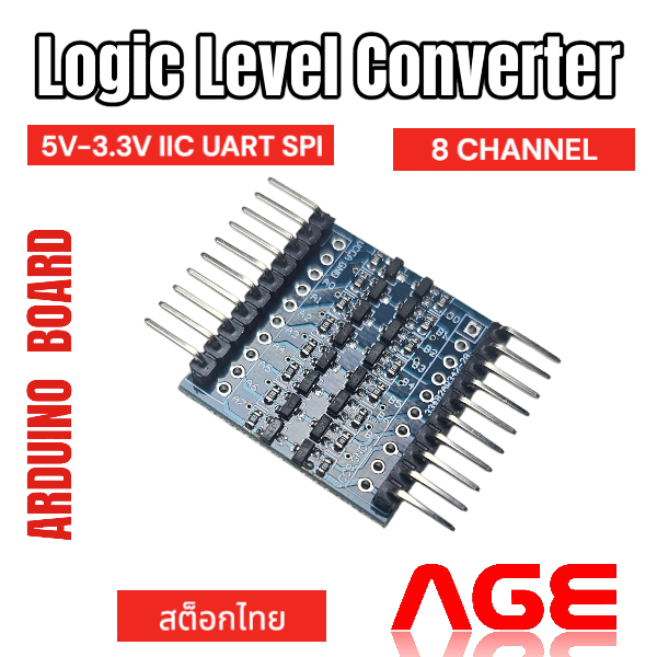 Logic Level Converter MODULE 8 CHANNEL 5V-3.3V IIC UART SPI บัดกรีขาแล้ว | Lazada.co.th