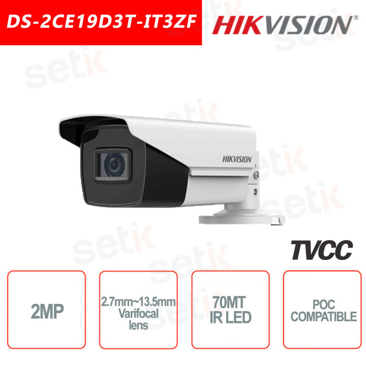 HIKVISION DS-2CE19D3T-AIT3ZF 2 MP Ultra Low Light Motorized Varifocal Bullet Camera | Lazada PH