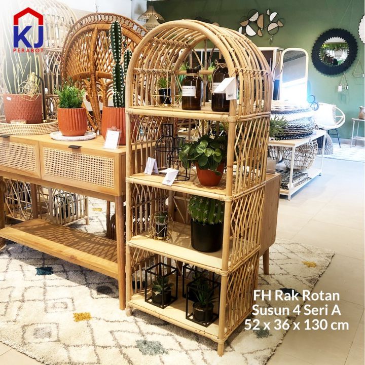 KJ Perabot - Fh Rak Rotan Susun 4 Seri A | Lazada Indonesia