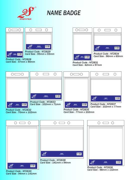 East File PVC Name Badge 4 Size 10pcs | Lazada