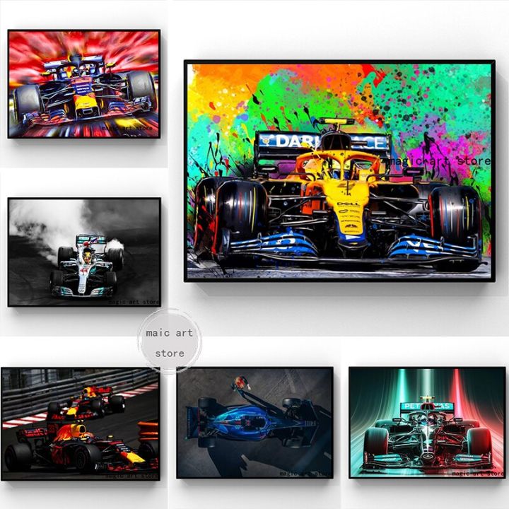 Graffiti 2022 Racing Car Formula One F1 Car Racing Track Art Posters ...